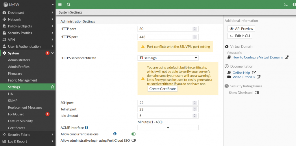 How to Configure HTTPS Access and Custom Admin Port on FortiGate ...