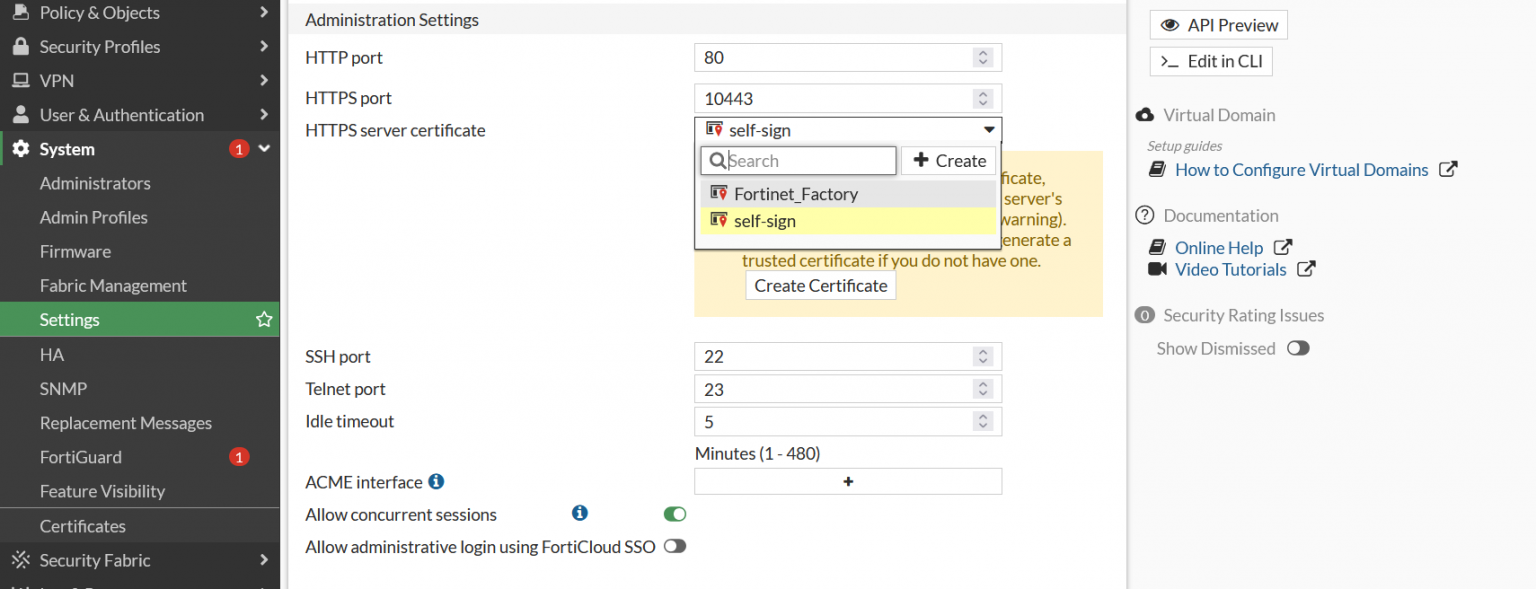 How to Configure HTTPS Access and Custom Admin Port on FortiGate ...